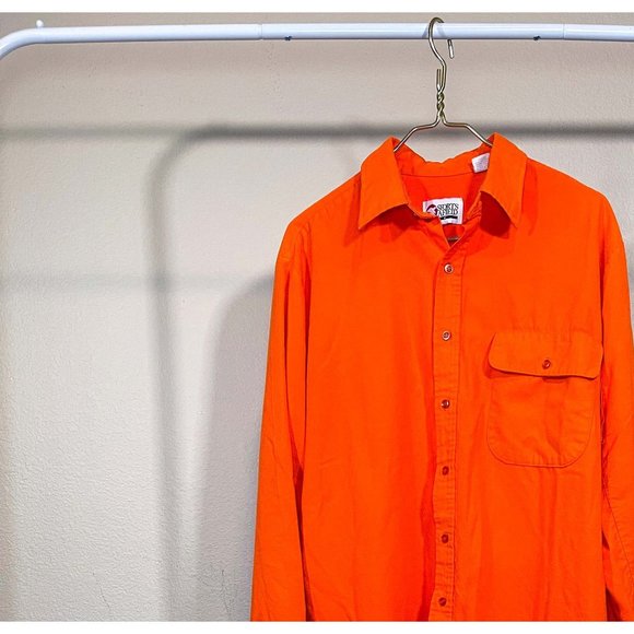 Sports Afield | Shirts | Vintage Blaze Orange Flannel Hunting ...
